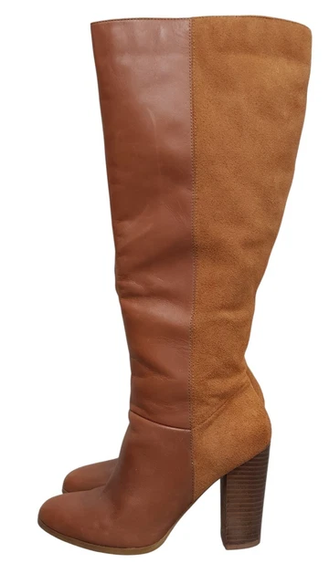 FAITH TAN LEATHER Suede Knee High Boots Size 5 £28.00 - PicClick UK