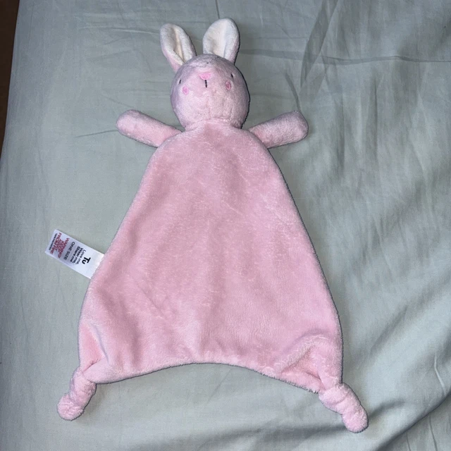 TU SAINSBURYS PINK Bunny Rabbit Comforter Blanket Soft Toy White Ears ...