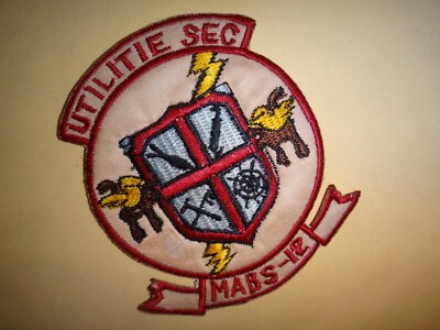USMC MARINE AIR Base Squadron MABS-12 UTILITIE SEC Vietnam War Patch ...