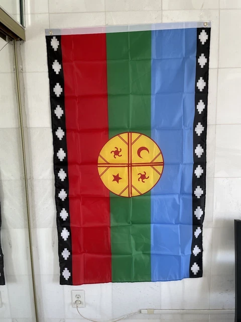 35”X59” BANDERA MAPUCHE / Flag of The Mapuches 90 cm X 150 cm. Chile. £ ...