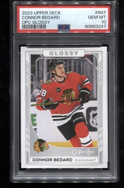 CONNOR BEDARD RC 2023-24 Upper Deck #R47 OPC Glossy Rookie PSA 10 $82. ...