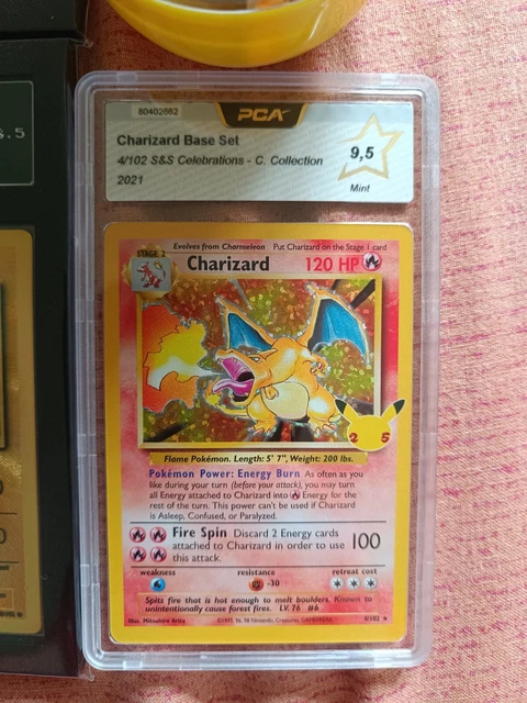 CHARIZARD 4/102 BASE set US Celebrations PCA 9,5 MINT EUR 219,00 ...