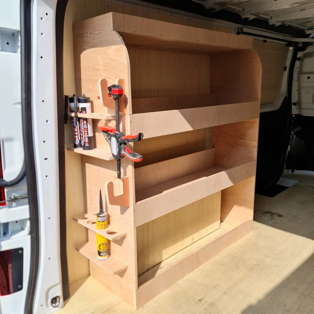 FORD TRANSIT CUSTOM 2024+ Van Racking Toolbox Storage double van racks ...