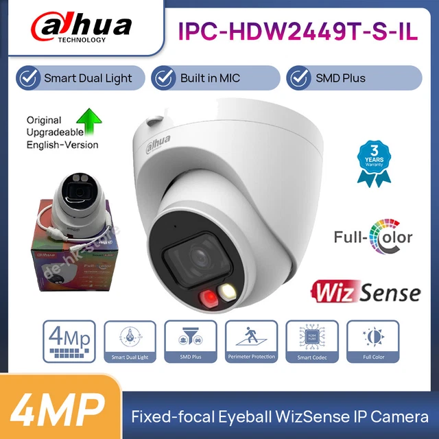 DAHUA 4MP IP Camera Full-color Built in MIC IVS PoE SMD+ IP67 IPC ...