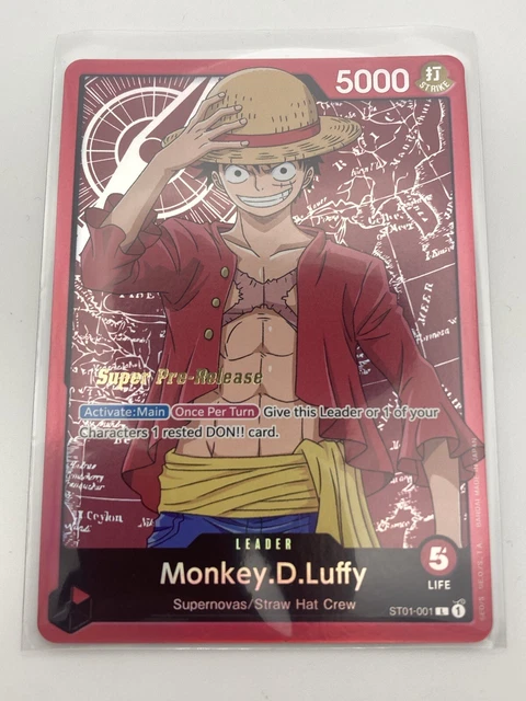 ONE PIECE CARD Game Monkey D Luffy - P-001 P - Super Pre Release Promo EUR 20,00 - PicClick IT