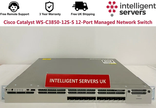 CISCO CATALYST WS-C3850-12S-S 12-Port Managed Network Switch £1,250.00 - PicClick UK