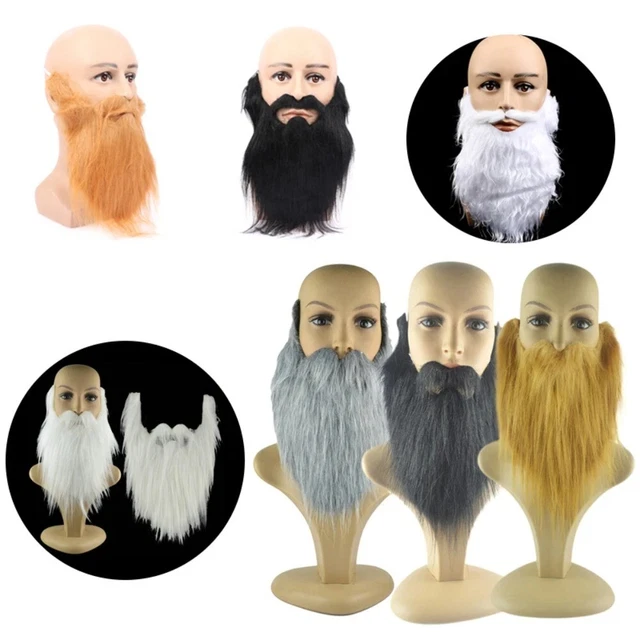 DIY FANCY DRESS Long Fluff Beard Fake Beard Handmade Mustache Simulated ...