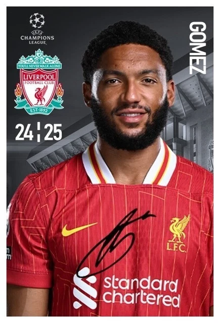 JOE GOMEZ - LIVERPOOL FC PORTRAIT 24/25 - 6x4 Signed Autograph PHOTO ...