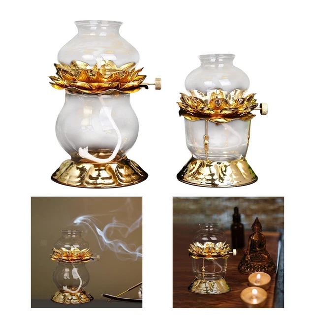 OIL LAMP BUDDHIST Supplies Home Lighting Lamp Oil Lantern Candle Light ...