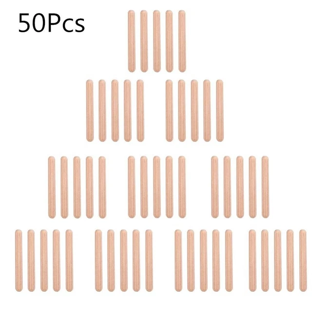 50PCS 6X30MM 6X40MM 6x50mm Wooden Dowels Fluted Wood Dowels Rods $12.05 ...
