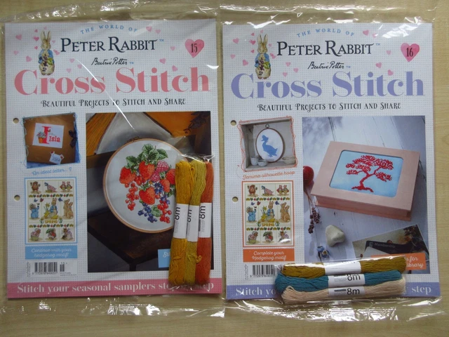 PETER RABBIT CROSS Stitch Magazine Issues 15 & 16 with Thread Beatrix ...