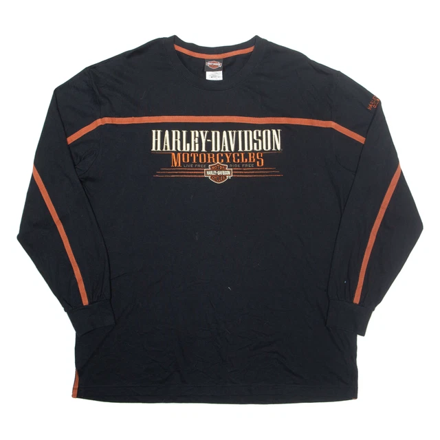 HARLEY DAVIDSON MENS Biker T-Shirt Black Long Sleeve XL £43.99 - PicClick UK