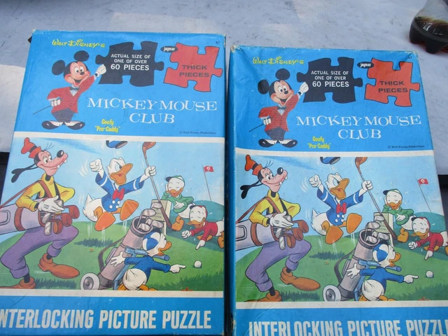 2 VINTAGE JAYMAR Disney's Mickey Mouse Club Picture Puzzle - Goofy "Pro ...