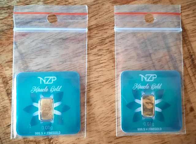 2 X GOLDBARREN 999,9 Feingold NZP Gold Barren 0,01g 24K im Blister + OVP 2 Stück EUR 16,00 ...