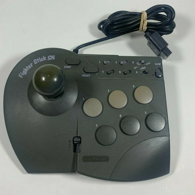 SNES ASCIIWARE FIGHTER Stick SN Joystick Nintendo Controller Model 4920 ...