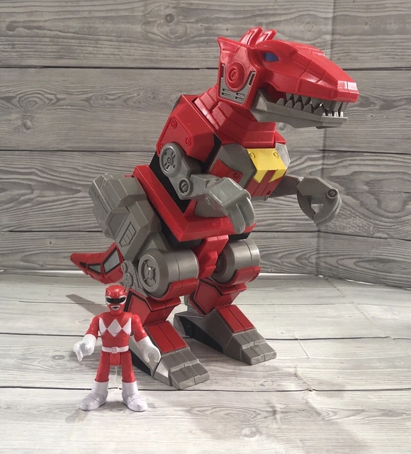 POWER RANGERS T-REX Figure Dino Zord & Red Power Ranger Imaginext Rare ...