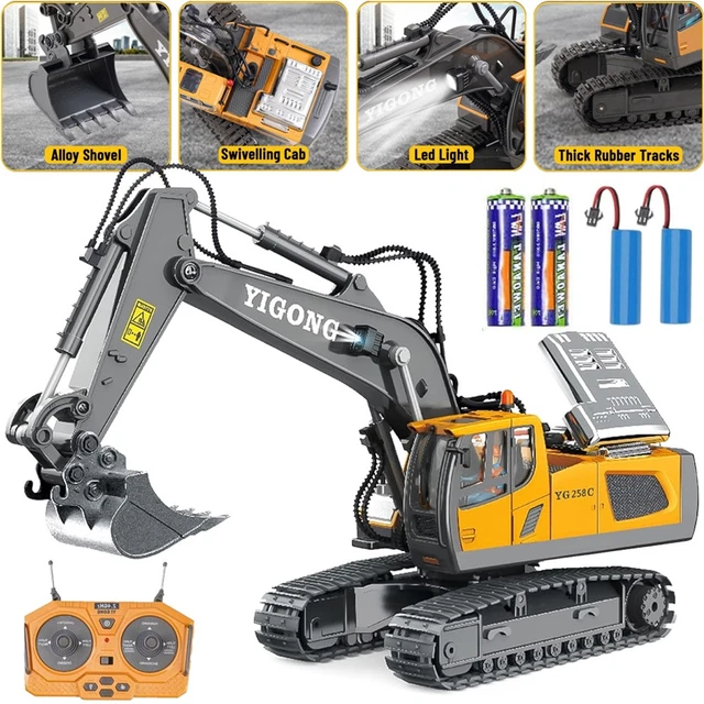 REMOTE CONTROL EXCAVATOR RC Tractor Bulldozer Crawler Truck Toy Digger ...