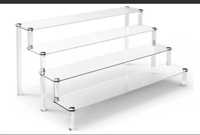 2 PACK 4 Tier Clear Acrylic Display Risers Stand Shelf, ULENDIS Acrylic ...