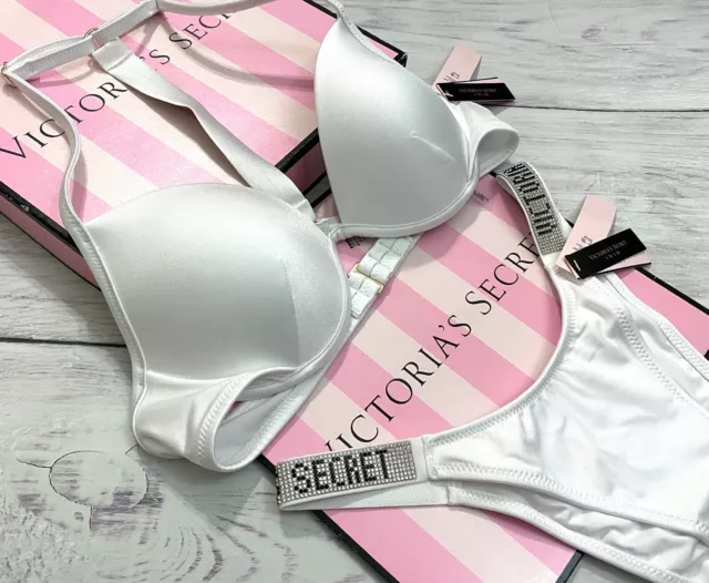 Victorias Secret Shine Strap Fabulous Push Up Top Brazilian Swim Set