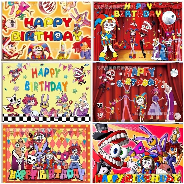 THE AMAZING DIGITAL Circus Birthday Backdrop Vinyl Party Photo ...