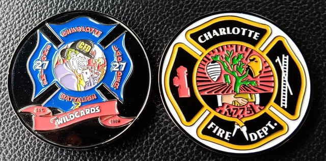 CHARLOTTE FIRE DEPARTMENT Station Engine & Ladder 27 Challenge Coin The ...