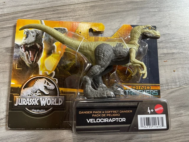 MATTEL JURASSIC WORLD Danger Pack Velociraptor Dino Trackers Dinosaur ...