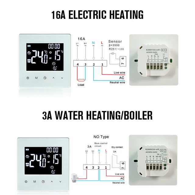 SMART 16A ELECTRIC Heating Thermostat with Mobile App Control, Digital ...
