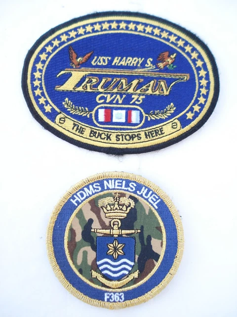 LOT INSIGNES TISSU patch US Navy Harry Truman CVN 75 HDMS NIELS JUEL ...