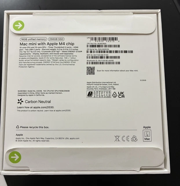 APPLE MAC MINI M4 2025 10-Core CPU 10-Core GPU 16GB RAM 256GB SSD £500. ...