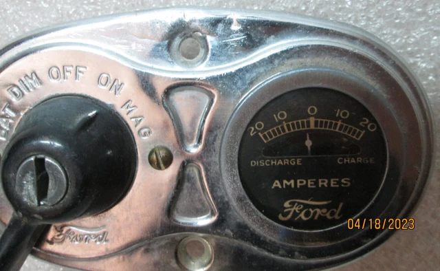 VINTAGE ANTIQUE 1926 - 1927 Ford Model T Ignition Switch Dash Gauge No ...