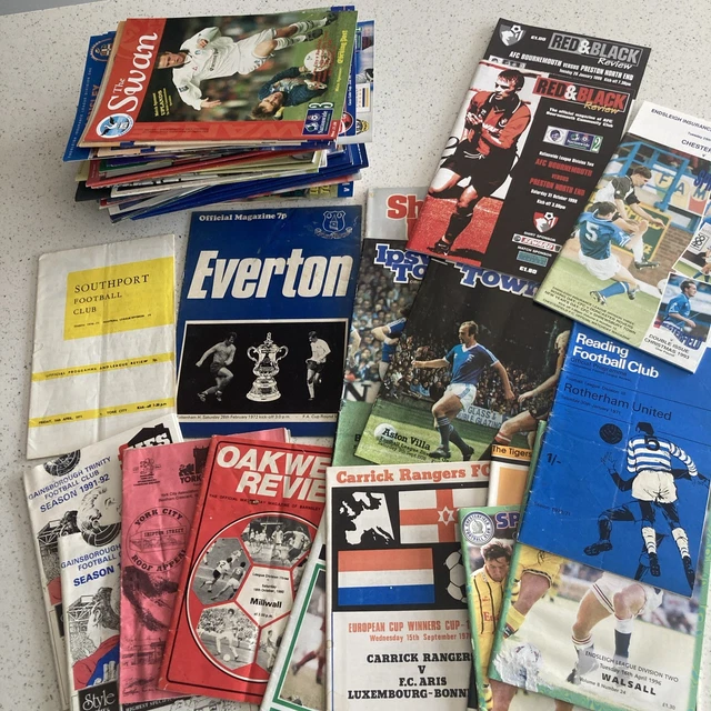OVER 60 FOOTBALL programmes many sub standard includes couple of ...