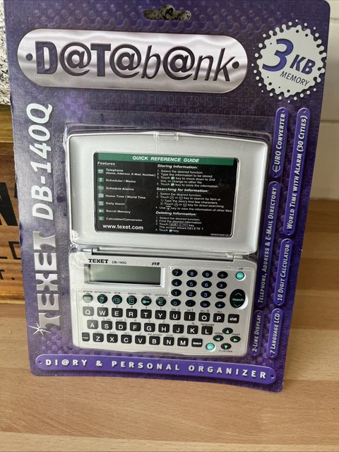 VINTAGE TEXET DB-140Q Databank 3KB memory personal organiser NEW £9.86 ...