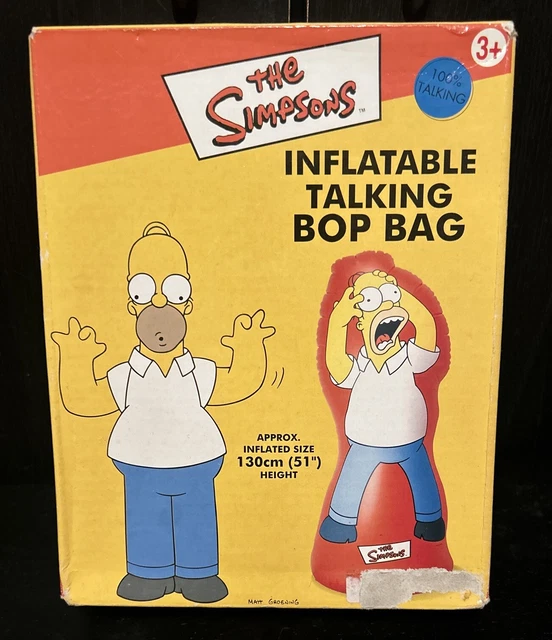 2001 THE SIMPSONS Homer Inflatable Talking Bop Bag New In Box 51” Tall ...