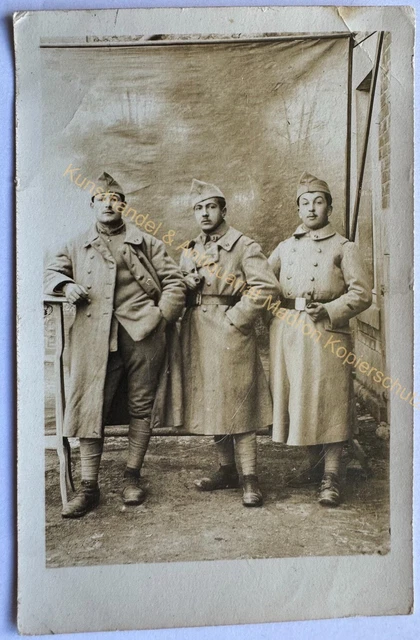 ORIG. FOTO AK Soldat WK1 WW1 Erster Weltkrieg Uniform um 1917 France ...