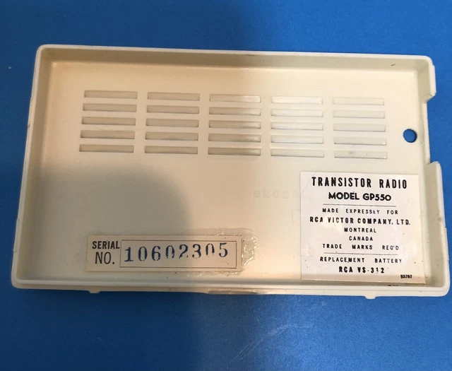 VINTAGE 1960 RCA Victor Toshiba Made GP-550 Transistor Six Radio With ...