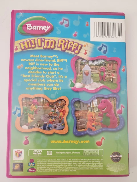 BARNEY HI! I'M Riff! DVD 2008 20th Century Fox $11.00 - PicClick CA