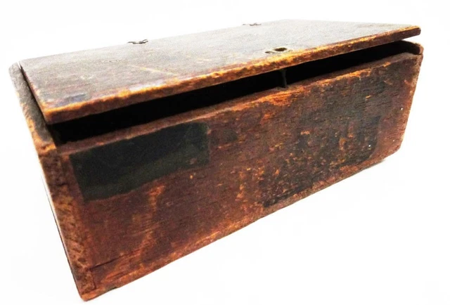 1890S ANTIQUE PUSHER CIGAR victorian WOOD SHIPPING BOX reading pa BLOME ...