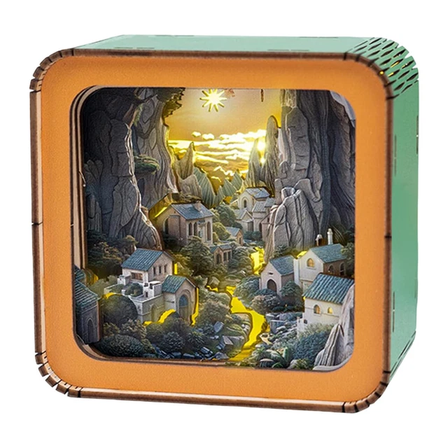 3D WOODEN PUZZLE Night Light DIY Wooden Puzzles 3D Puzzle Nightlight ...