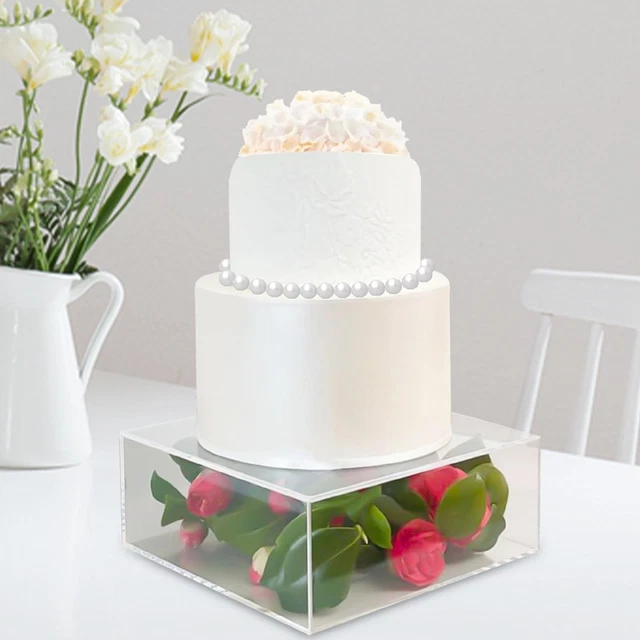 ACRYLIC FILLABLE CAKE Stand Cylinder Stand Transparent Cake Tier £14.56 ...