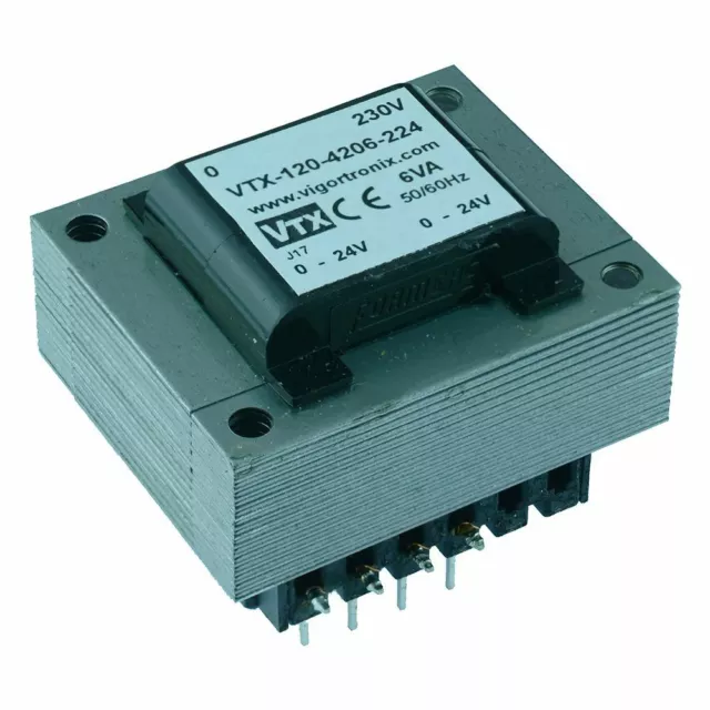 VTX-120-4206-2075 PCB TRANSFORMER 230V 6VA 7.5V+7.5V Vigortronix EUR 30 ...