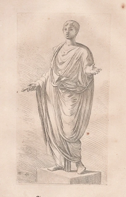 PATRIZIER PATRICIAN ANCIENT Rome sculpture etching Kupferstich Perrier ...