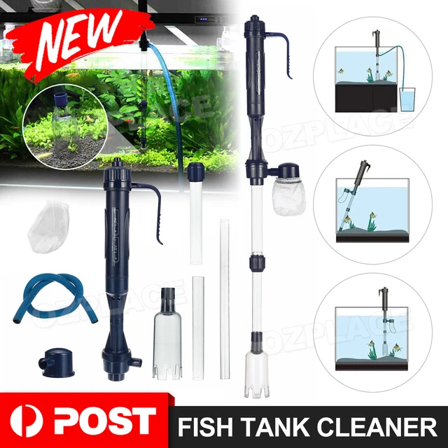 FISH TANK CLEANER Aquarium Gravel Battery Water Changer Vacuum Syphon ...