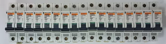 SCHNEIDER MERLIN GERIN Multi 9 C60H 4 6 10 16 20 25 32 40 50 63 Amp Tipo B C MCB EUR 5,84 ...