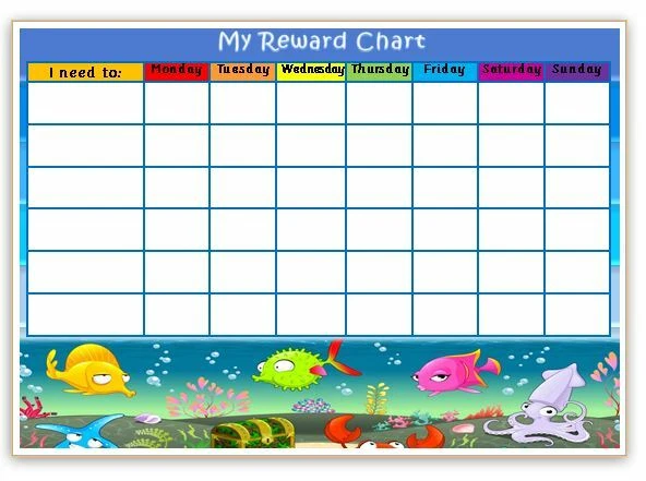 UNDER THE SEA - Reward Chart -behaviour-chores-goals- potty- FREE pen ...
