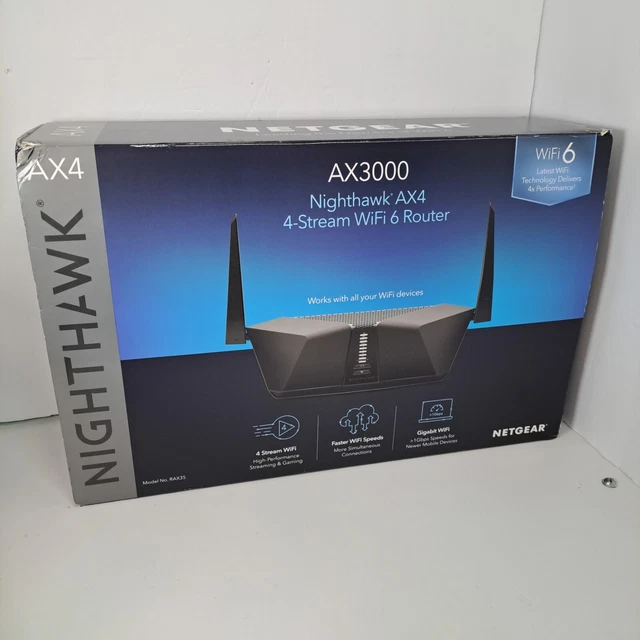 NETGEAR NIGHTHAWK AX4 4-Stream Wi-Fi 6 Router AX3000 (RAX35-100NAS ...