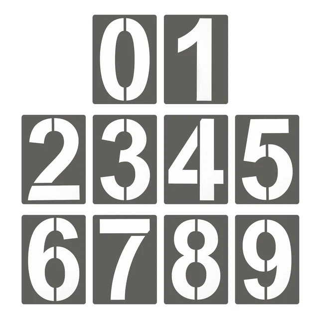 12 INCH LARGE Plastic Number Stencils, 10 Pcs, Wood, Office Home $24.28 ...