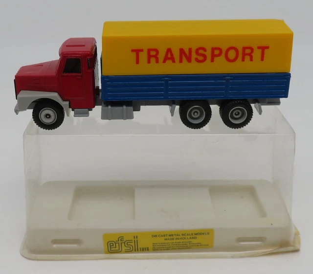 RARE EFSI HOLLAND 1/87 HO CAMION VOLVO N10 OPEN TRUCK + BACHE TRANSPORT ...