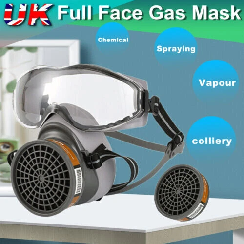 HALF FACE GAS Mask Chemical Spray Painting Respirator Filter PPE Anti ...