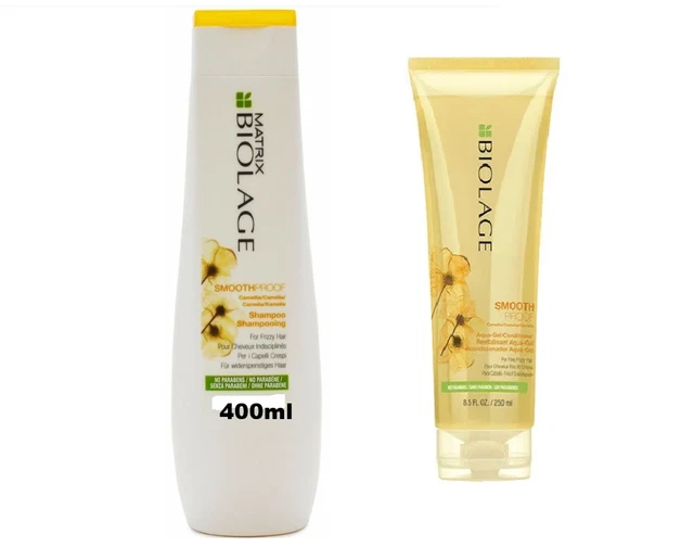 MATRIX BIOLAGE SMOOTH PROOF SHAMPOO & aqua gel conditioner for Frizzy ...