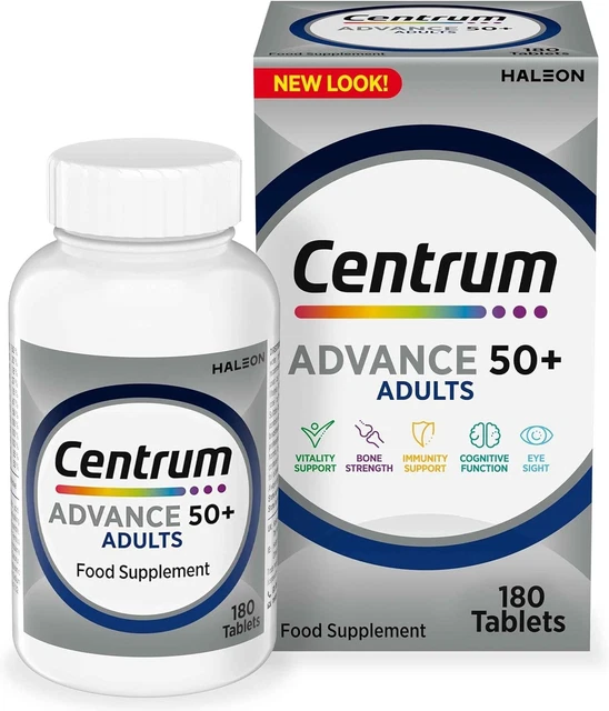 CENTRUM ADVANCE 50+ A To Z Multivitamins and Minerals - 180 Tablets £27 ...